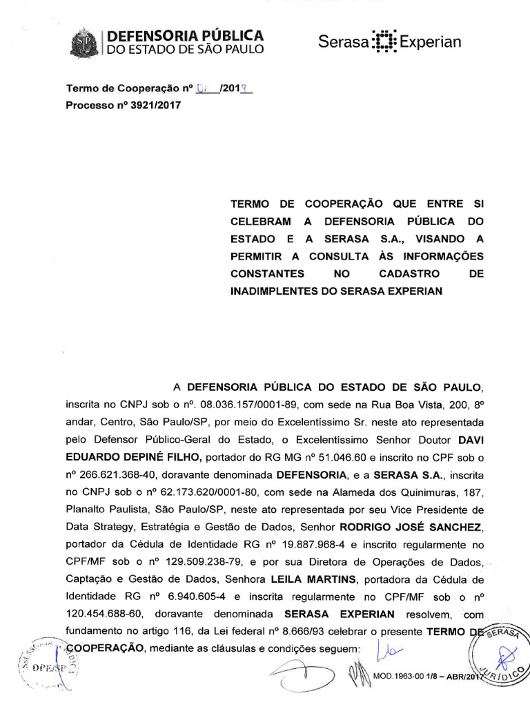 SERASA Proc. 3921.2017 Original | PDF