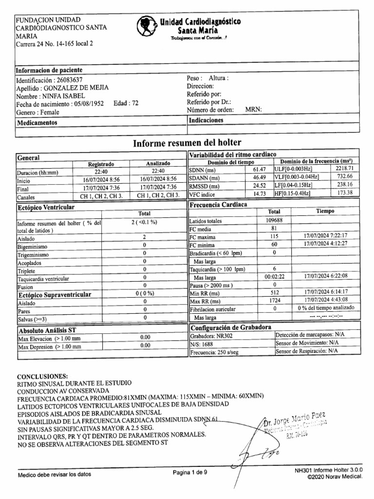 Holter Card Nonfa G. | PDF