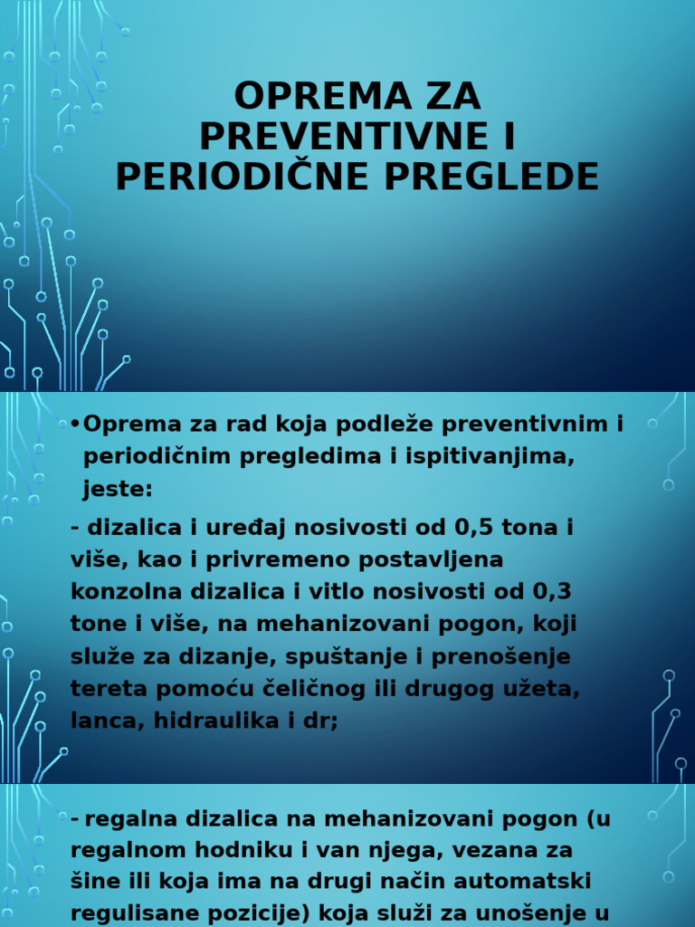 Oprema Za Preventivne I Periodične Preglede | PDF