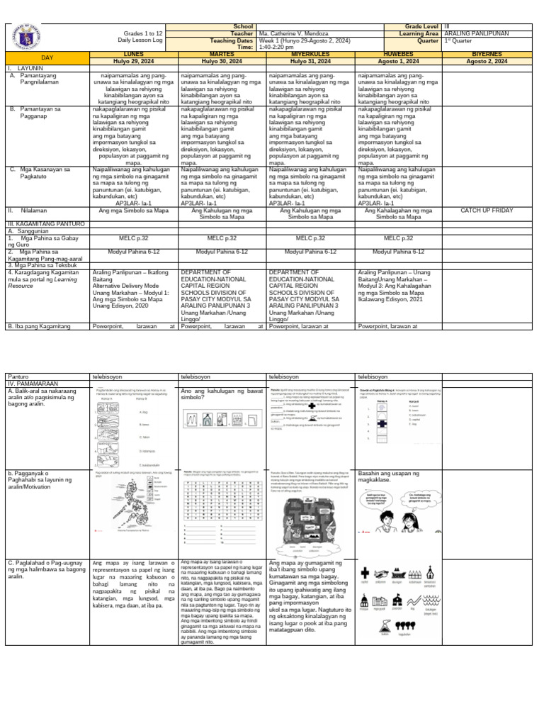 DLL Araling Panlipunan Q1 Week 1 | PDF