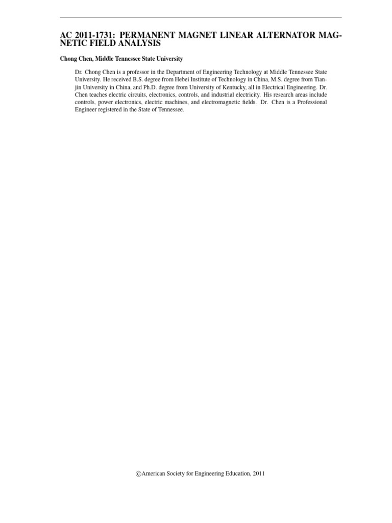 Magnetic Field Analysis of Linear Alternators | PDF | Magnetic Field ...