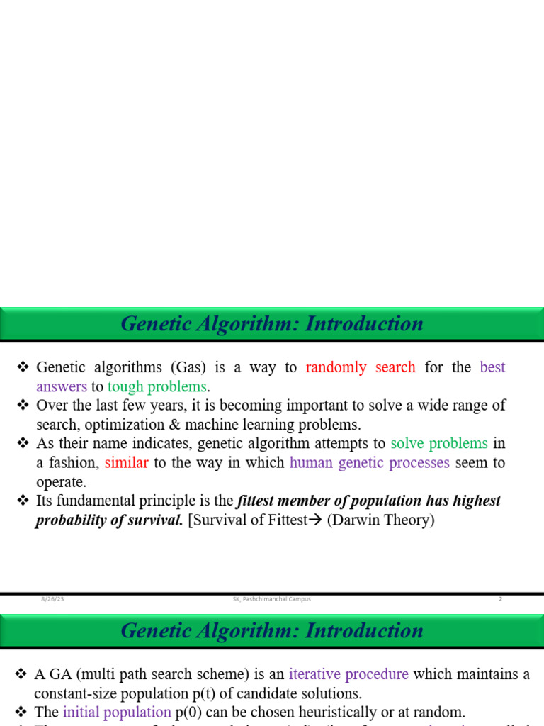 Genetic Algorithm | PDF
