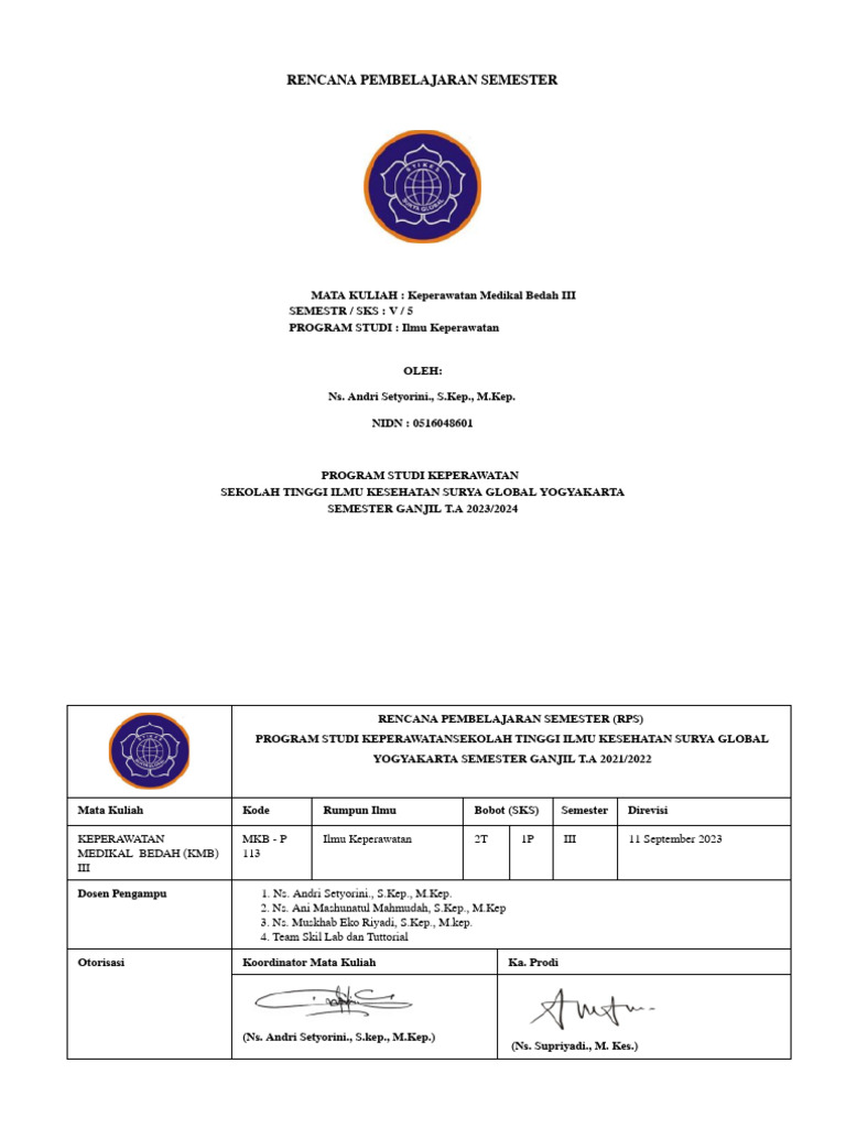 RPS KMB III 2023-2024 - Google Dokumen | PDF