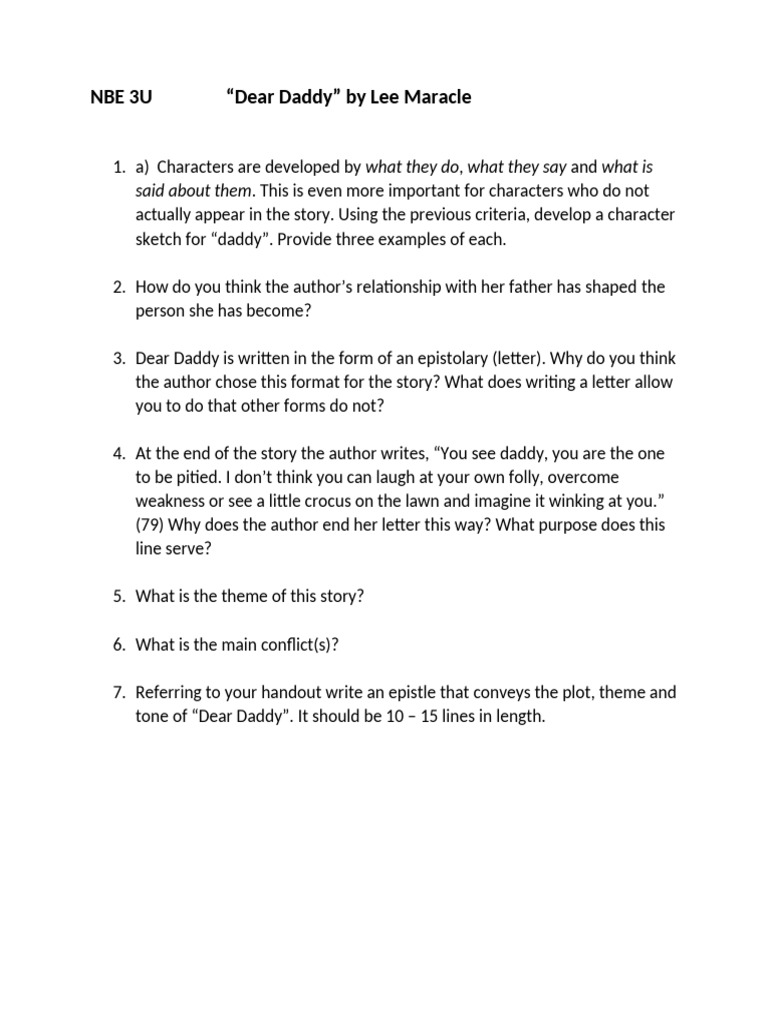 Nbe 3u Dear Daddy | PDF