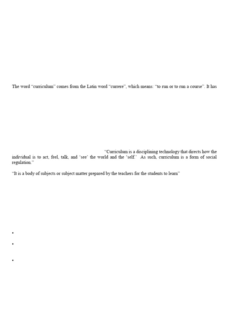 Full Curriculum Studies Notes | PDF