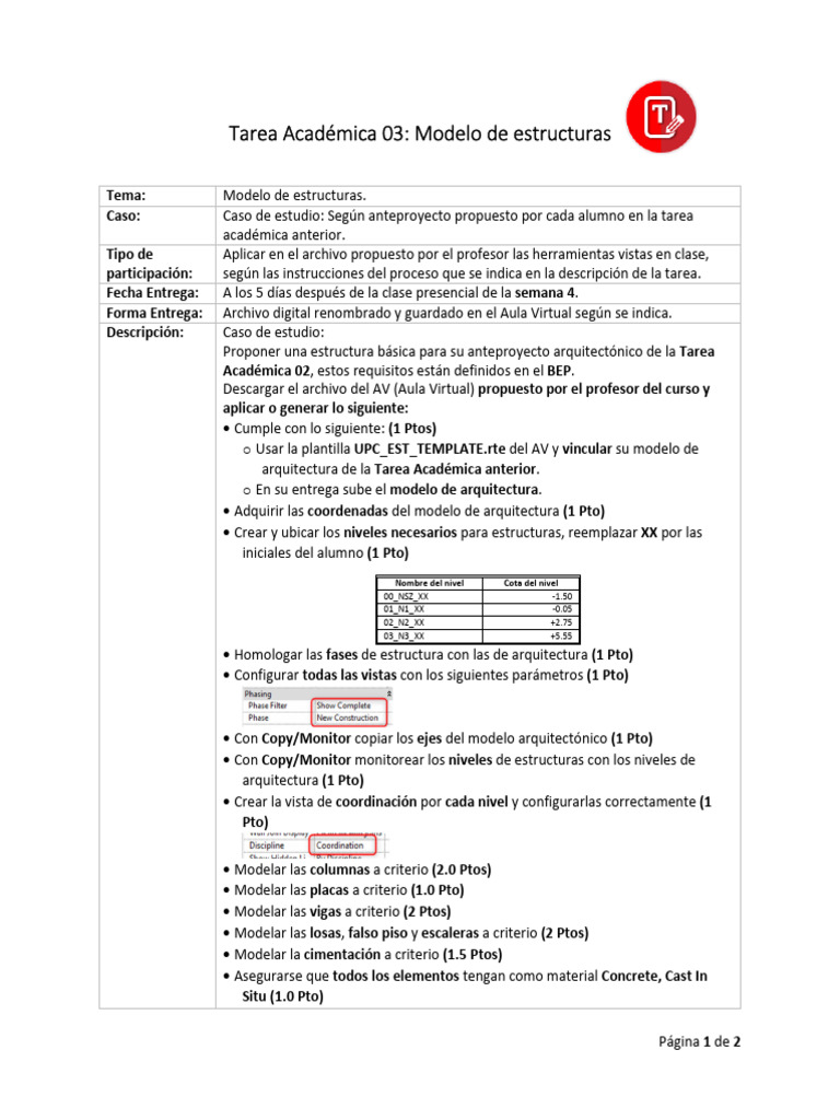 Tarea 03 Semana 04 Revit | PDF