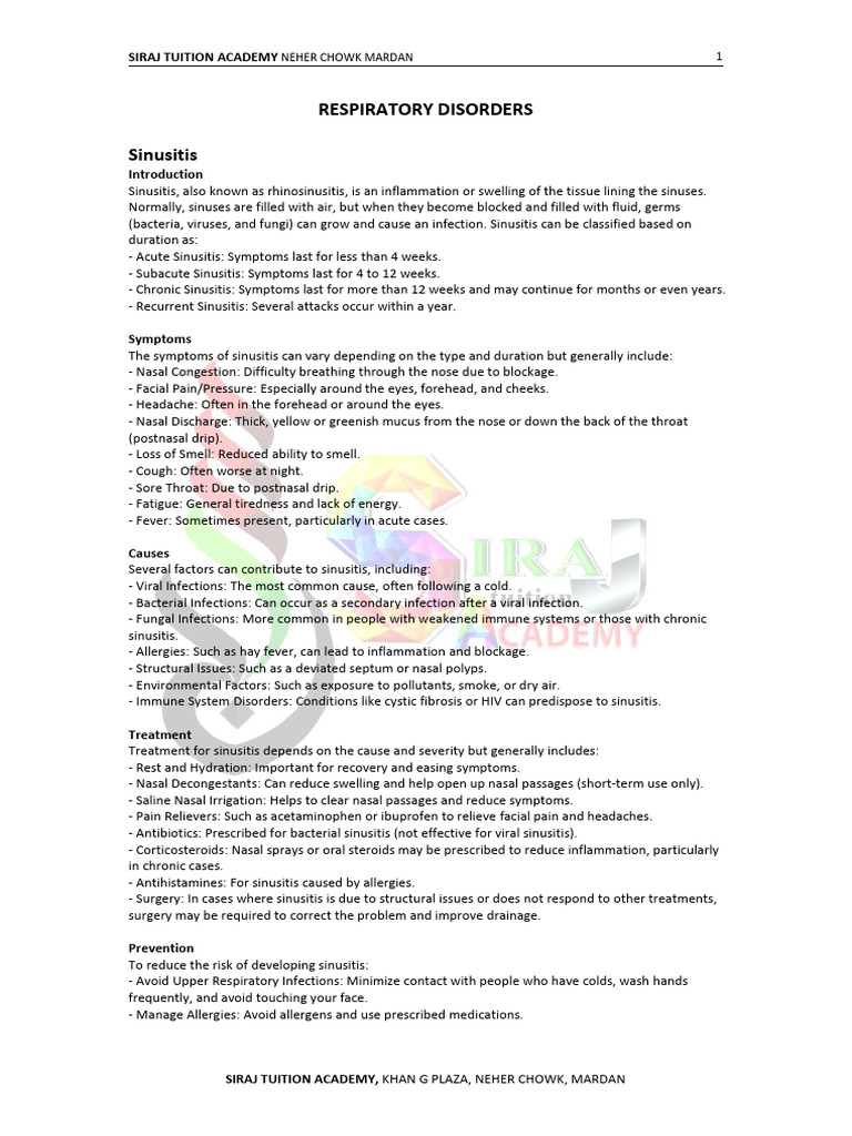 Respiratory System Siraj Academy | PDF