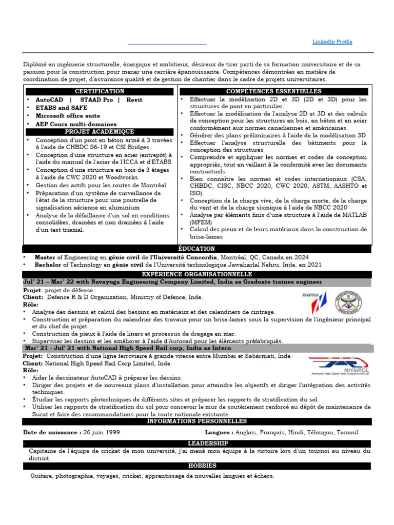 French CV | PDF