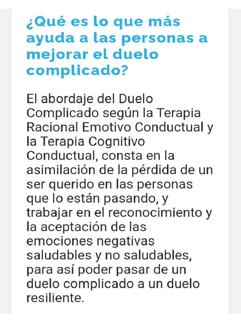 Duelo Complicado, Asimilacion Diferente Aceptación | PDF