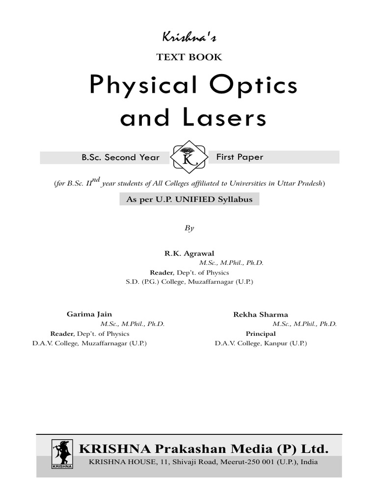 Physical Optics & Lasers | PDF