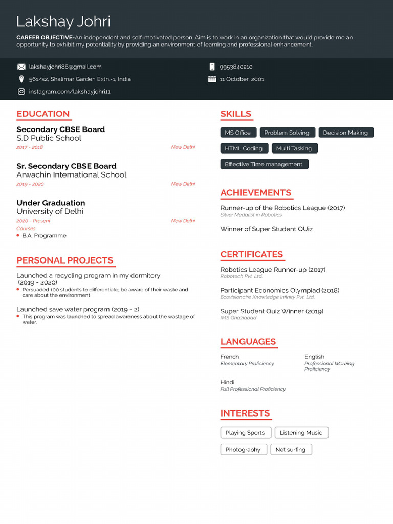 Resume Templates | PDF