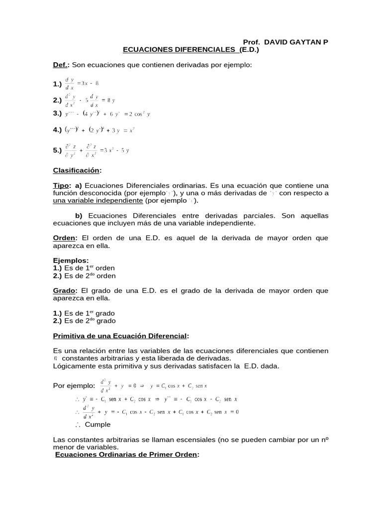 Ecuaciones .Diferenciales .1 | PDF