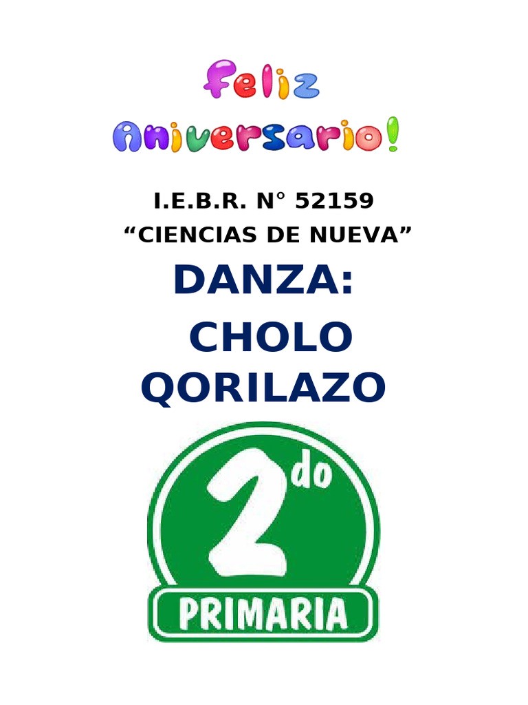 Danza Cholo Qorilazo Tapa y Reseña | PDF