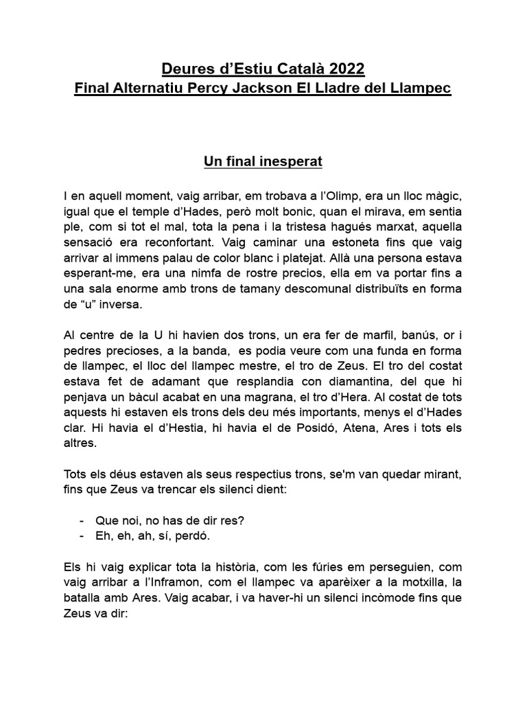 Deures Català Estiu 2022 | PDF