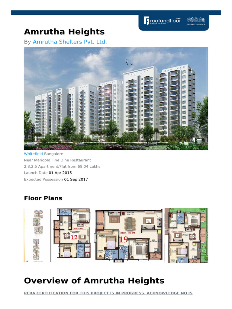 4117 Amrutha Heights Automated - Brochure | PDF