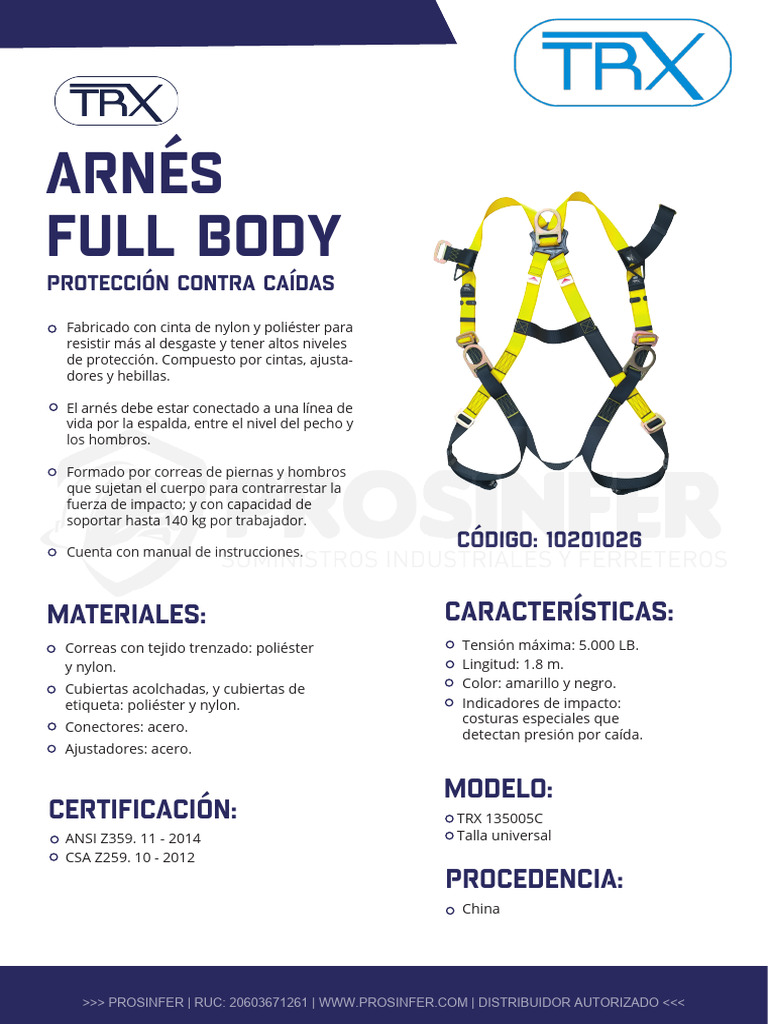 Arnes Full Body 3 Anillos Trx Ficha Tecnica | PDF
