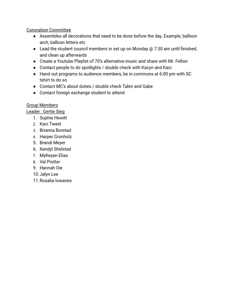 Committees 2024 - 2025 | PDF