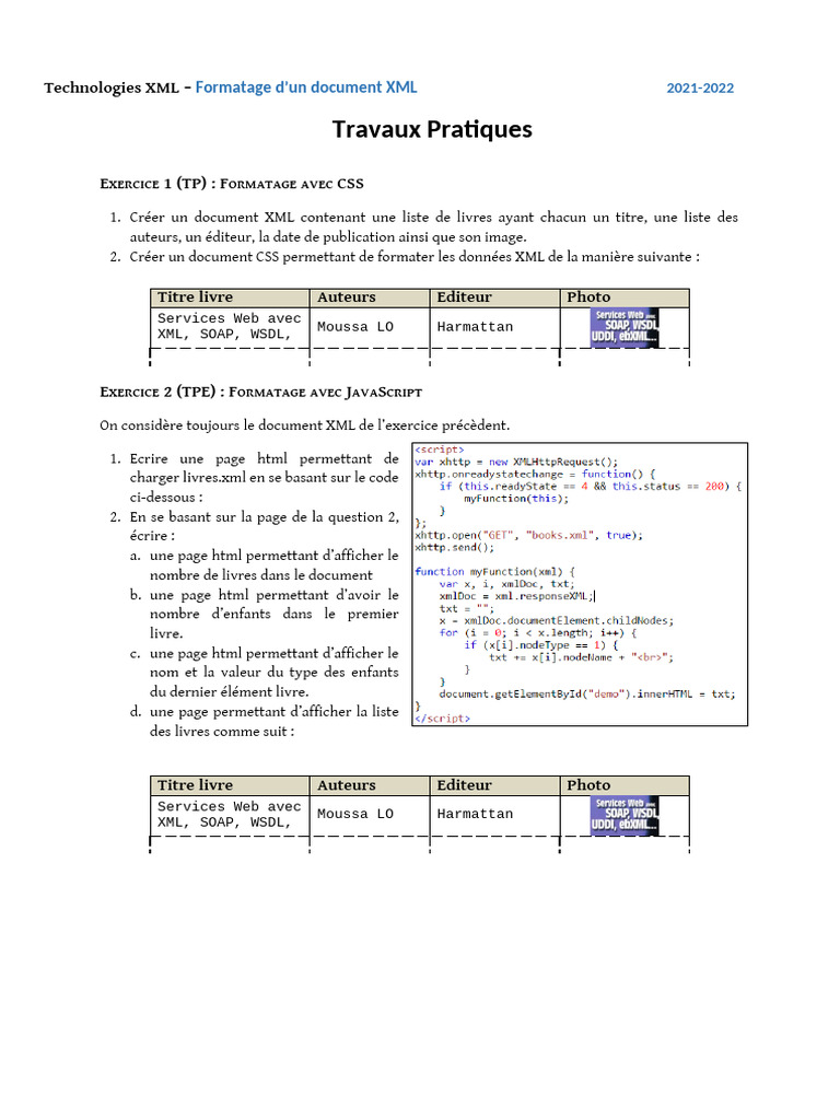 TP 03 - Formatage D - Un Document XML | PDF