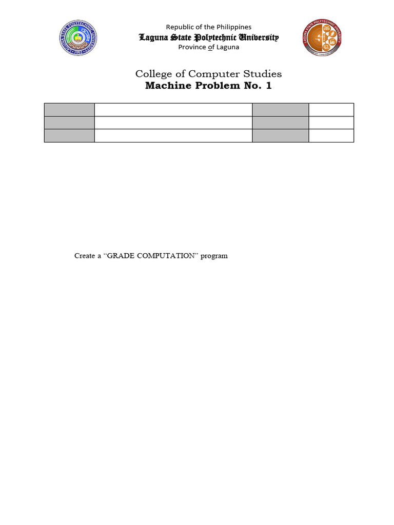 Performance Task 2 - Machine Problem #1 | PDF