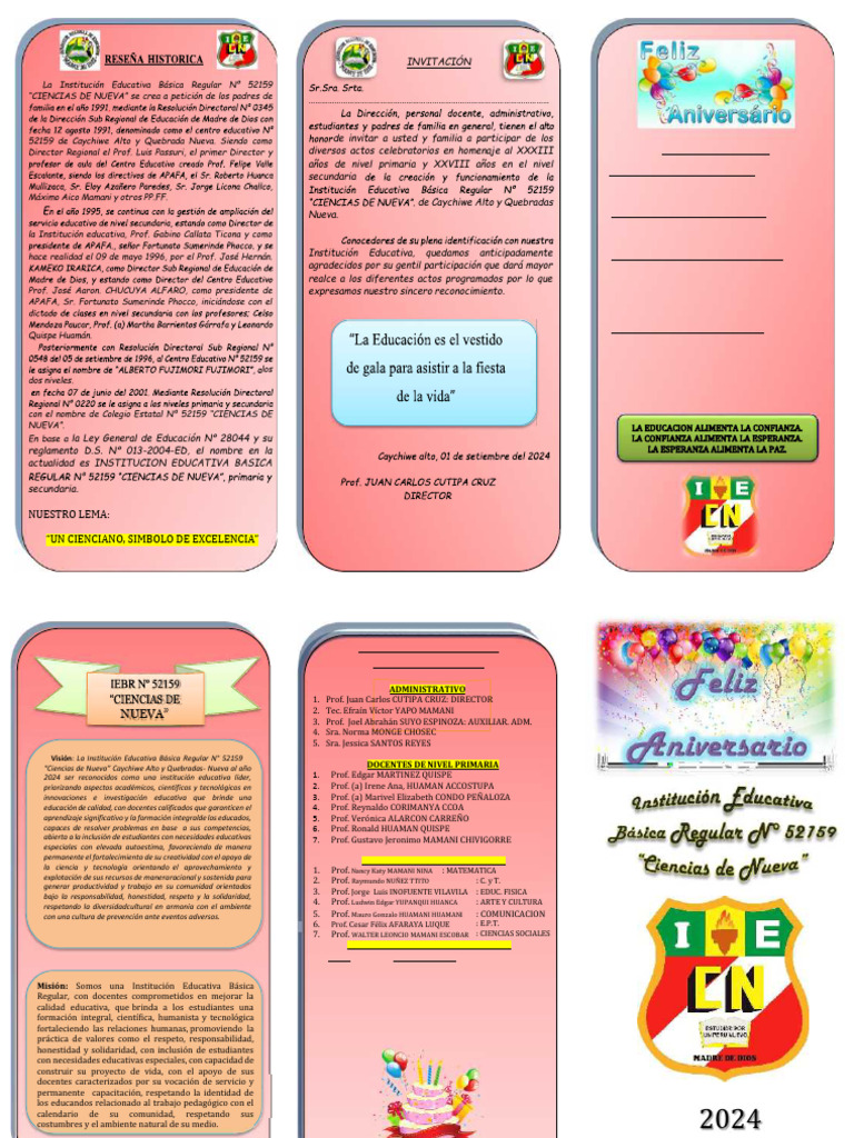 Triptico Nueva para Aniv. 2024 | PDF