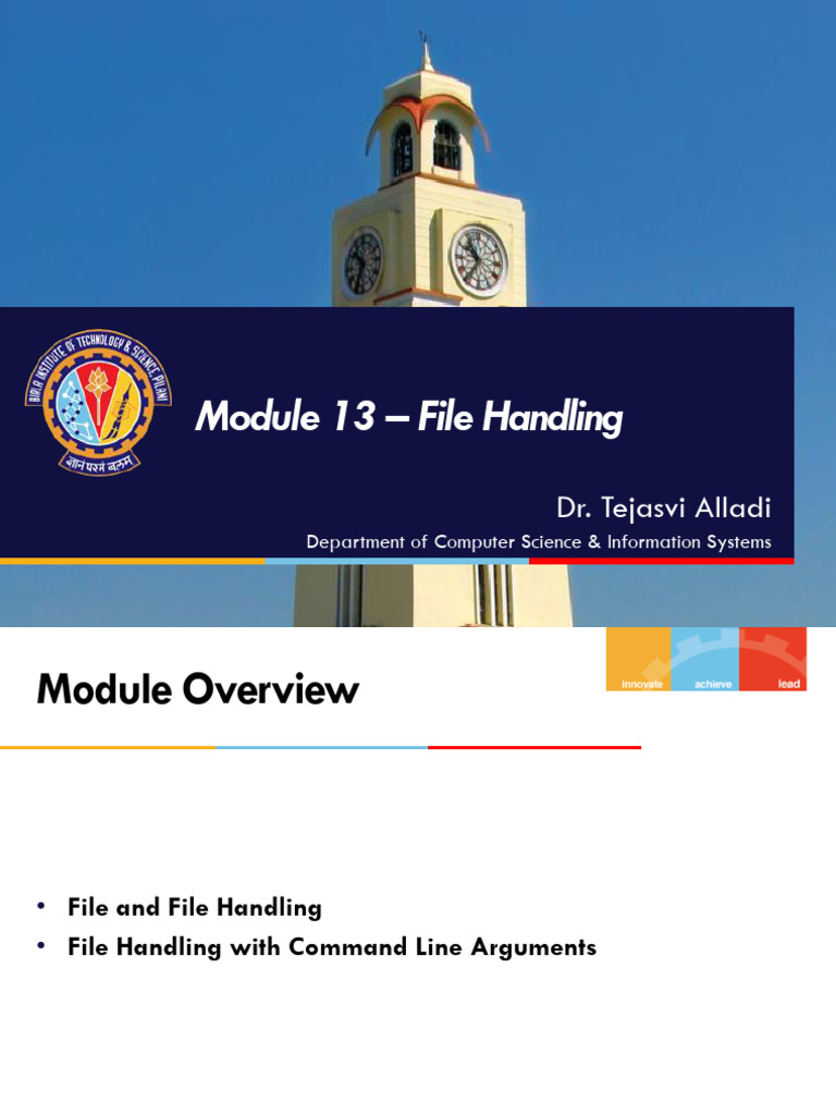 Module 13 - File Handling | PDF Module 13 - File Handling | PDF