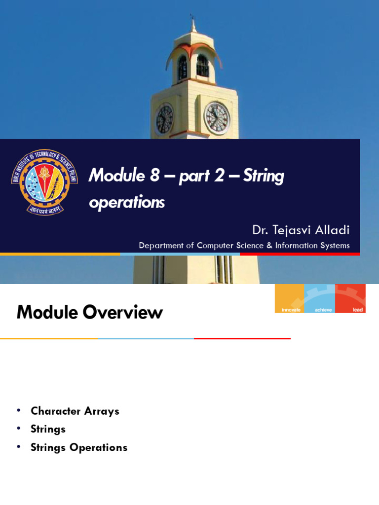 Module 8 Part 2 String Operations Pdf