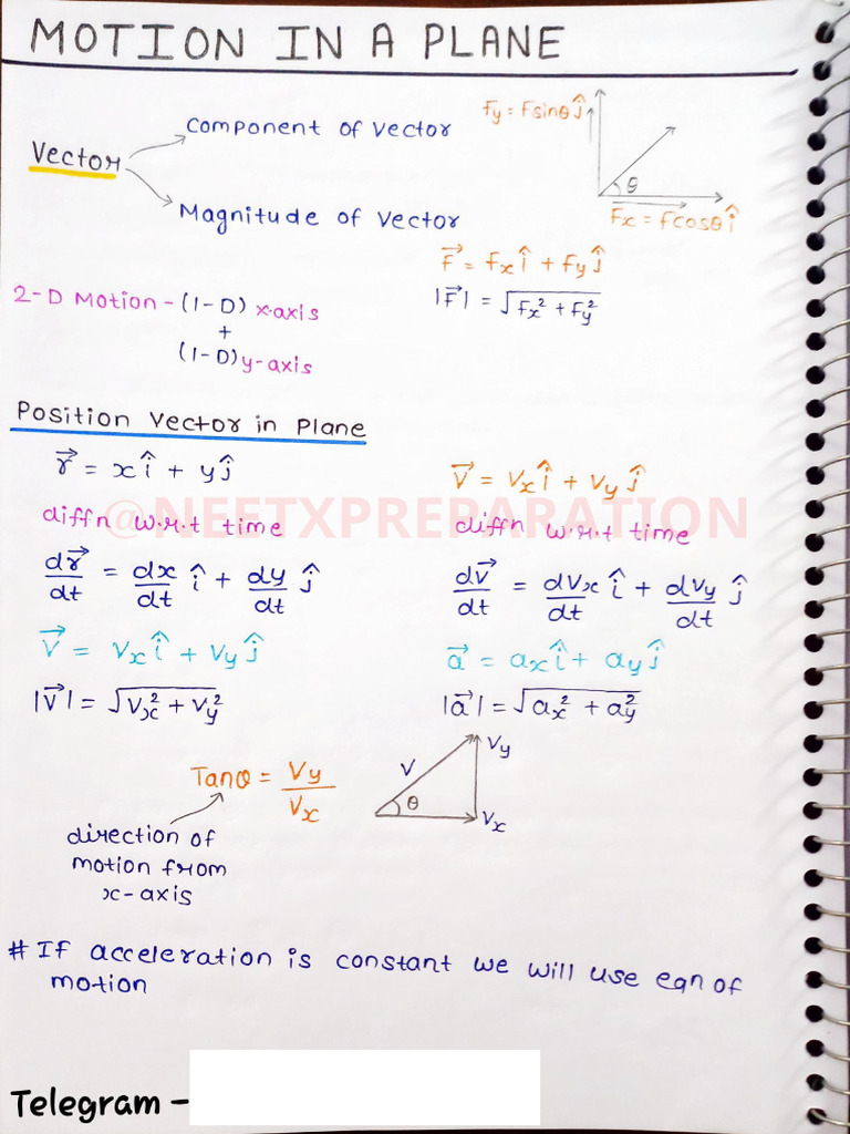 Motion in Plane | PDF