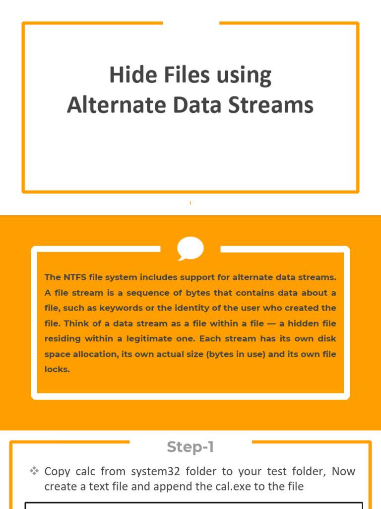 2.1 Hide Files Using Alternate Data Streams | PDF