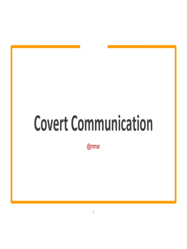 1.1 Covert Communication | PDF