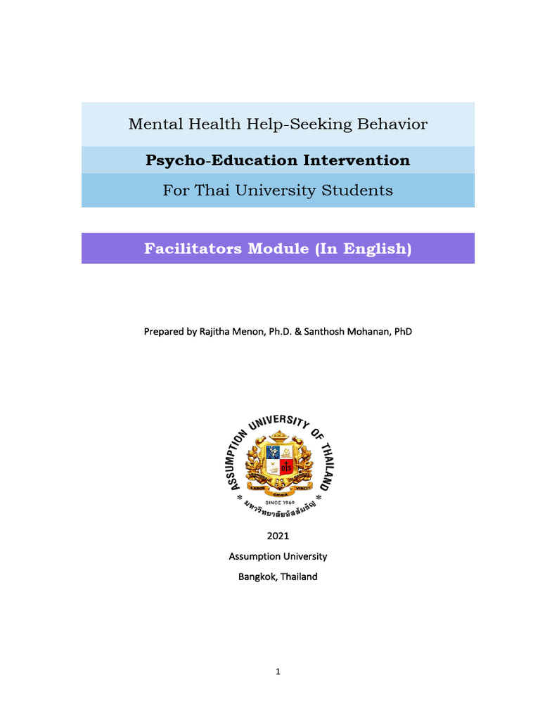 Psychoeducation Module English | PDF