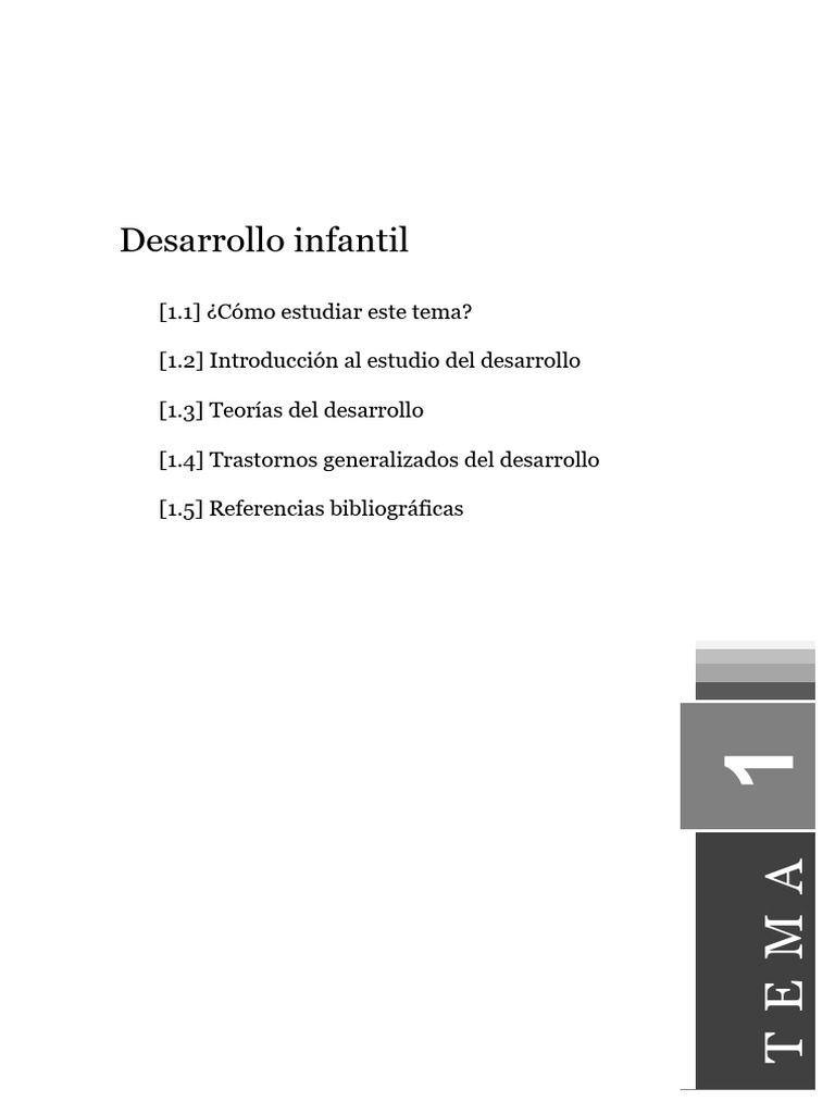 Tema 1. Desarrollo infantil | PDF