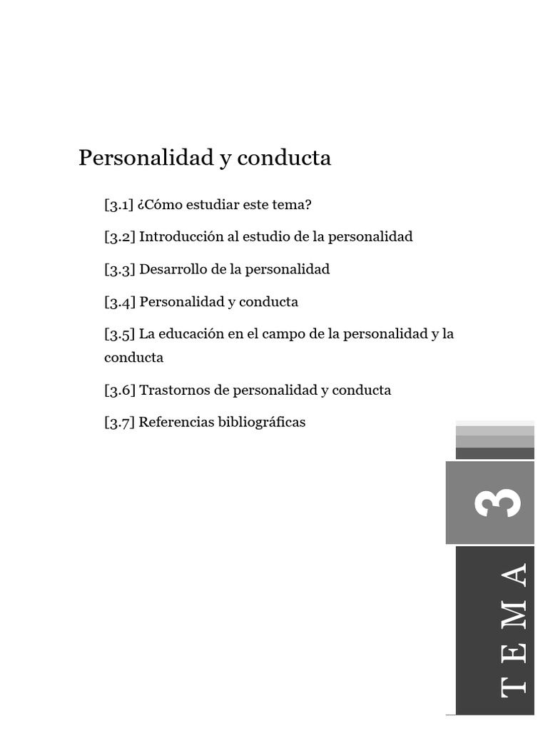 Tema 3. Personalidad y Conducta | PDF