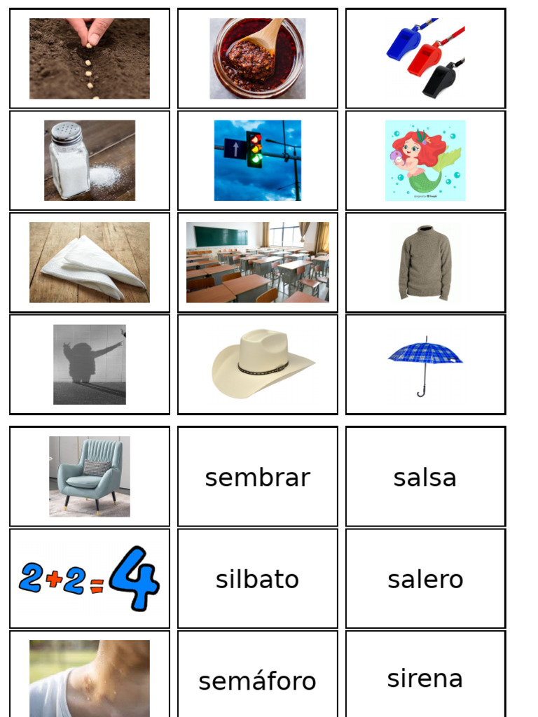 Palabras Con Sa Se Si So Su | PDF