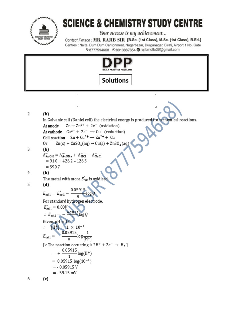DPP 7 Solutions | PDF