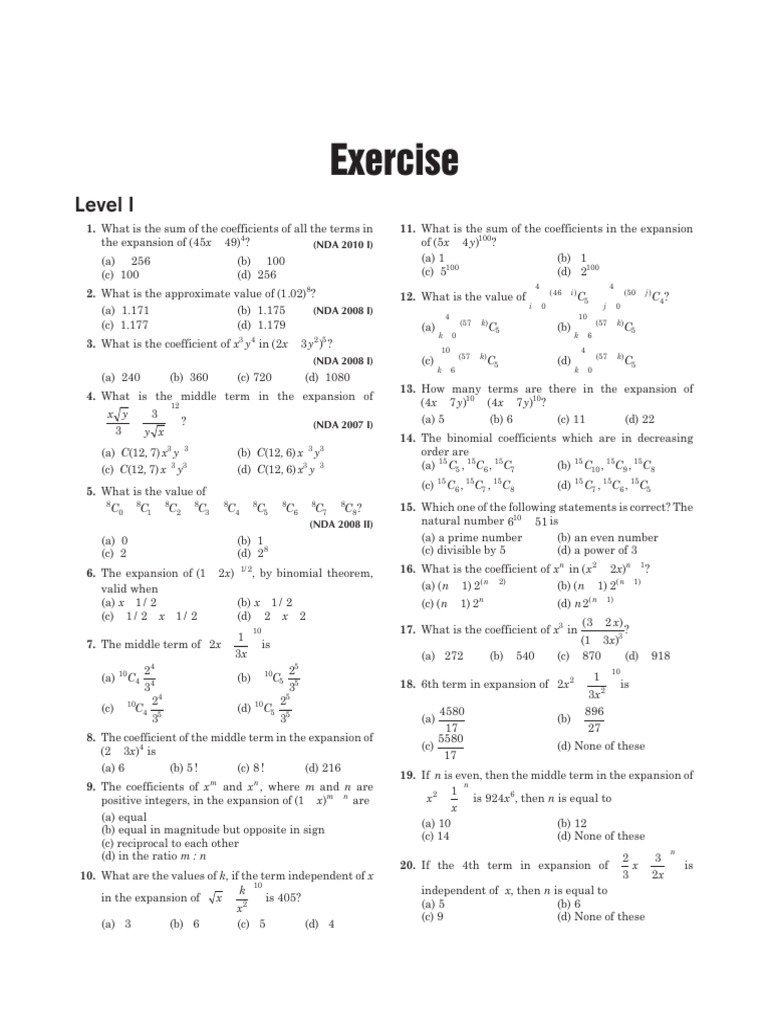 Binomial Theorem | PDF | Mathematical Objects | Numbers