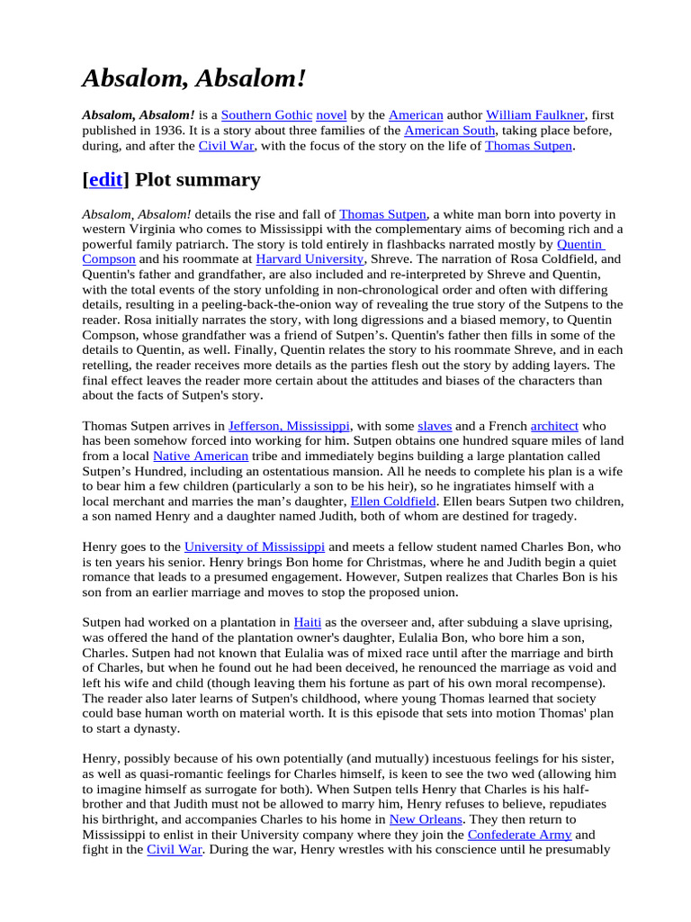 Absalom | PDF