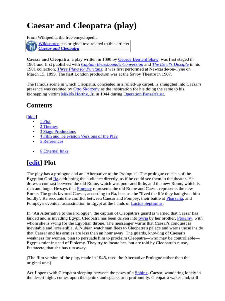 Caesar and Cleopatra - The Devil's Disciple | PDF