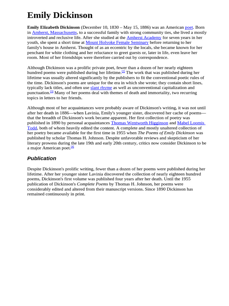 Emily Dickinson | PDF