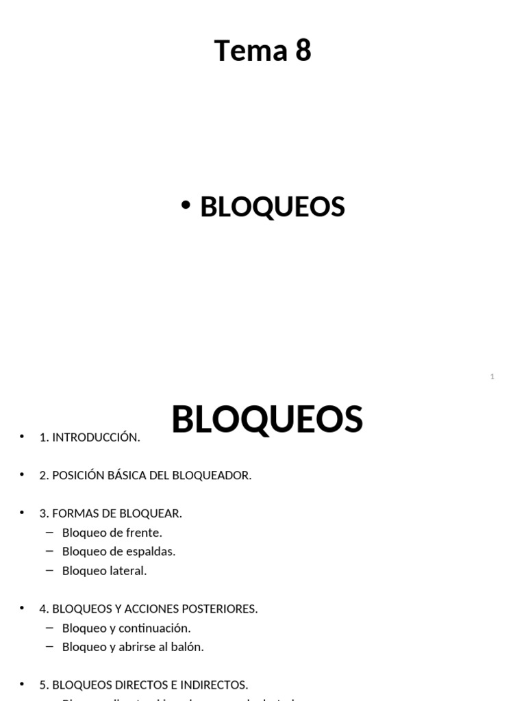 Tema 8 El Bloqueo | PDF