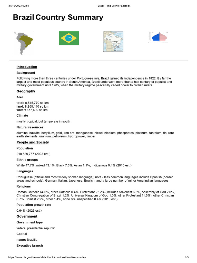 Brazil - The World Factbook | PDF
