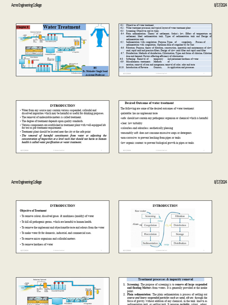 Chapter 6 Water Treatment | PDF