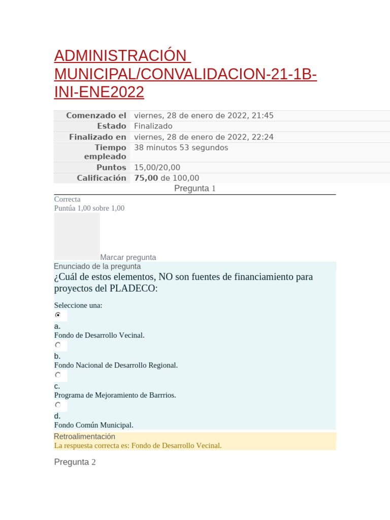 ADMINISTRACIÓN MUNICIPAL CONVALIDACION | PDF