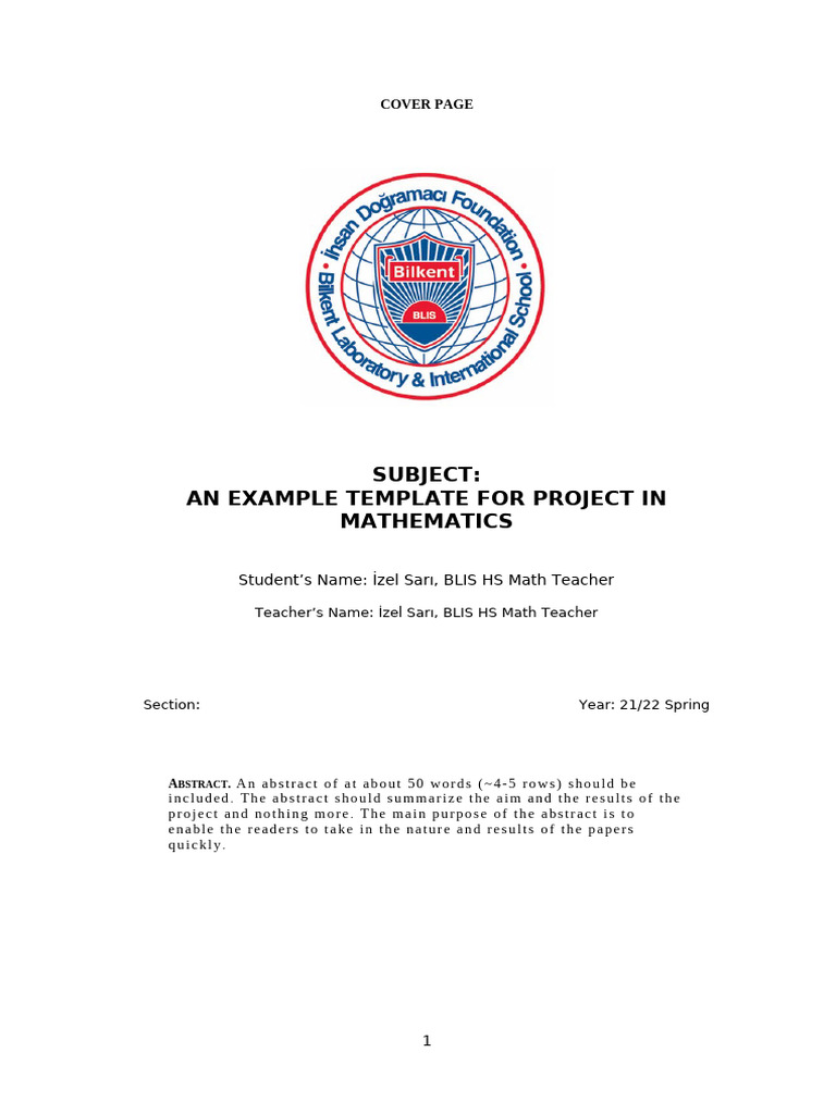 10 TH Grade Math Project Template | PDF