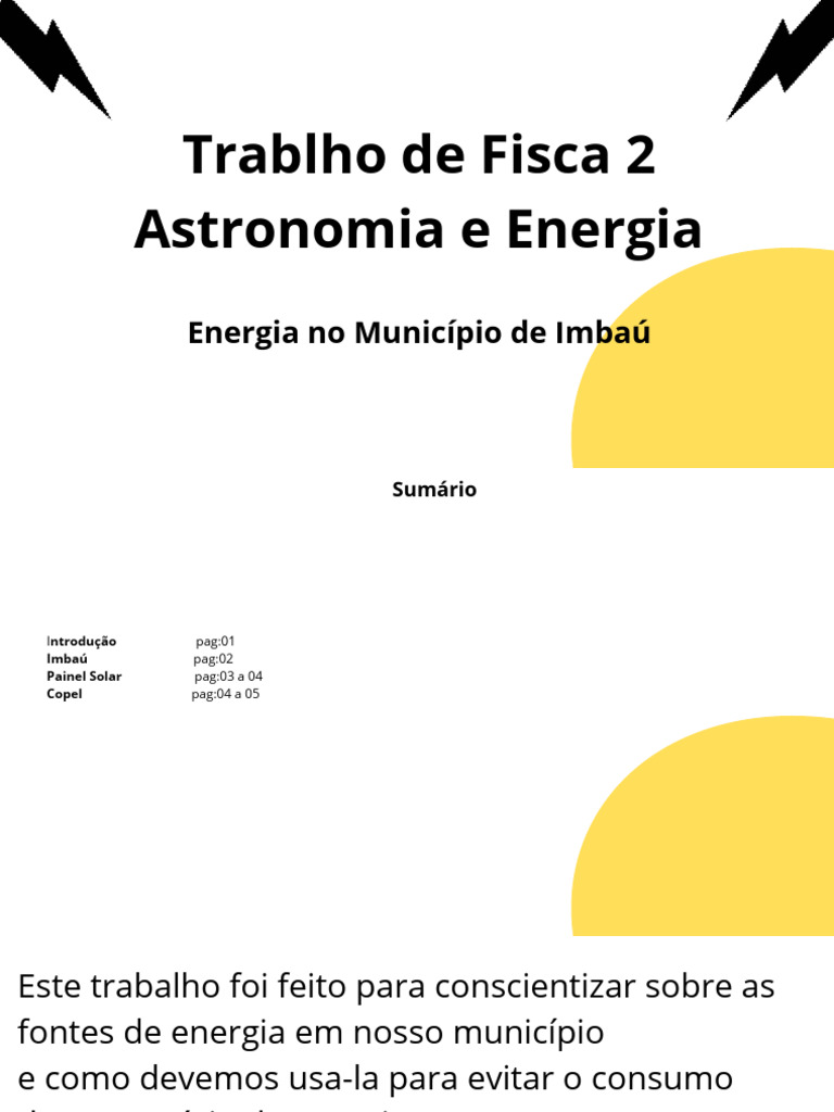 Trablho de Fisca 2 Astronomia e Enrgia | PDF