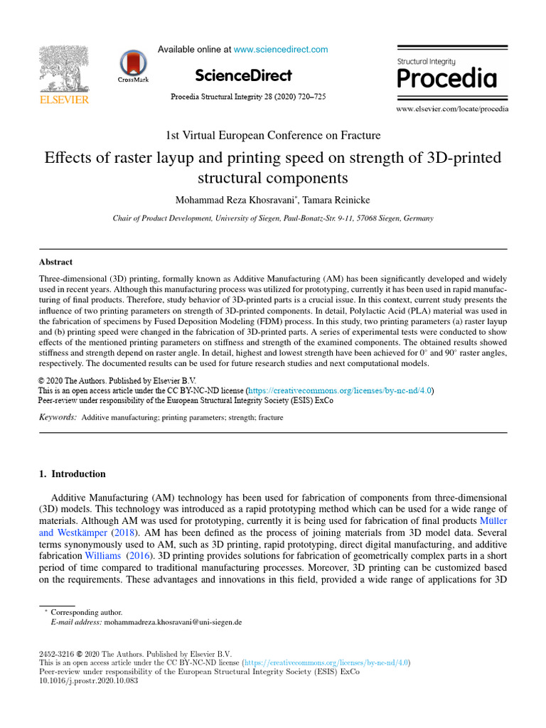 Effects of Raster Layup and Printing Speed On Strength of 3d-Printed ...