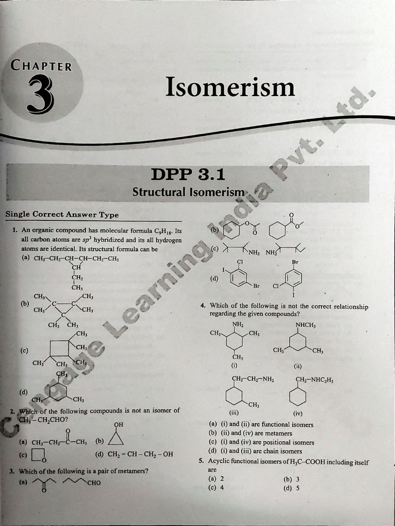 Practice Questions on Isomerism | PDF