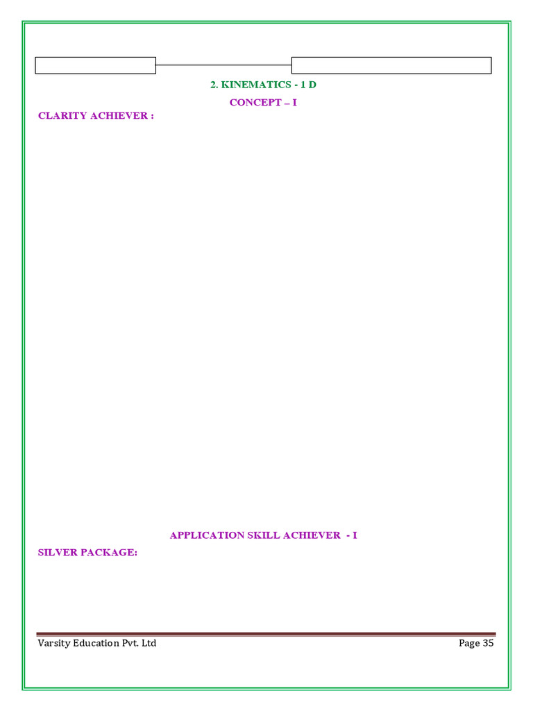 Kinematics 1d Motion Pdf
