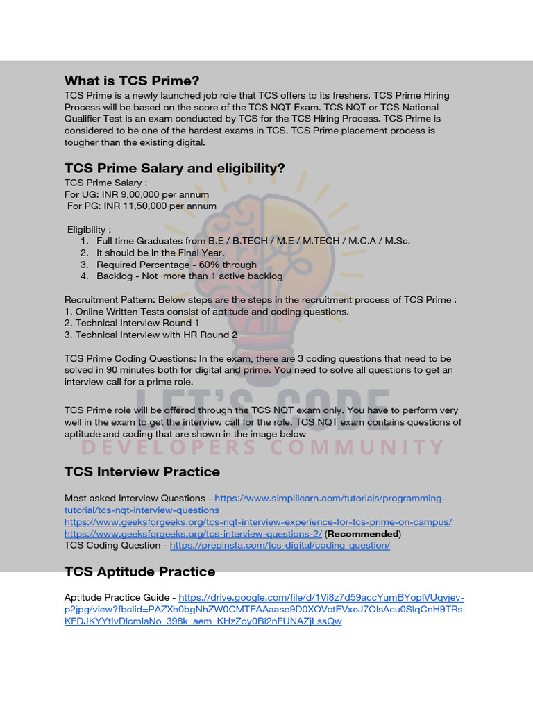 Tcs Nqt Guide | PDF Tcs Nqt Guide | PDF