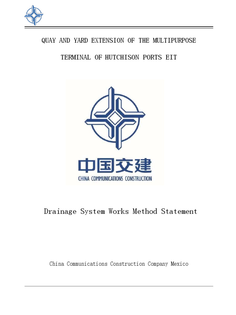 Drainage System Construction Method Statement - RevA | PDF