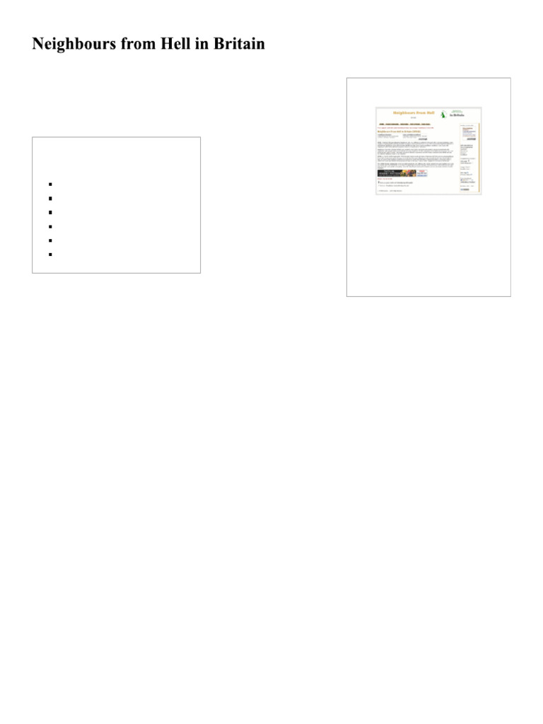 Neighbours From Hell in Britain - Wikipedia, The Free Encyclopedia | PDF